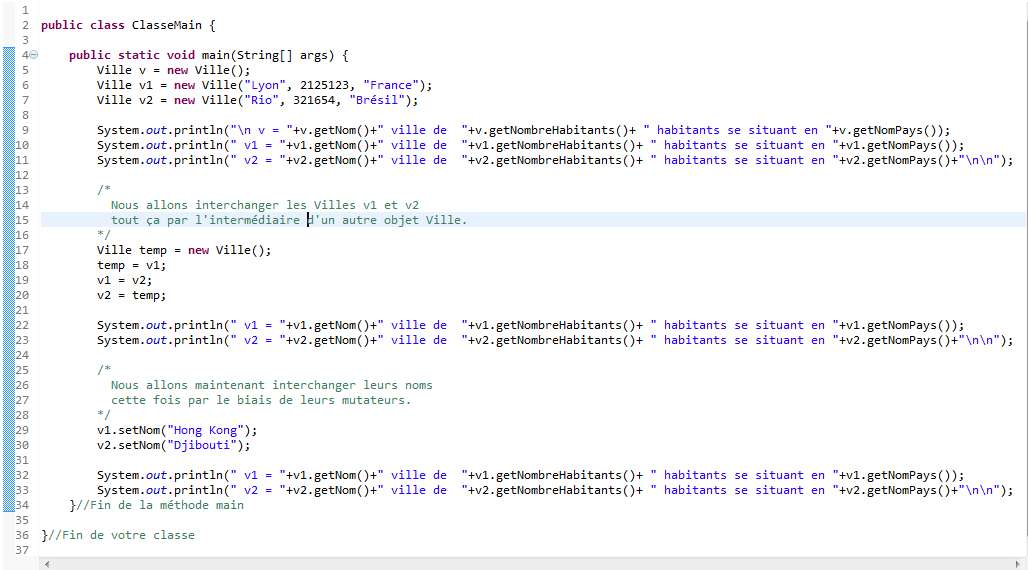 Java - Les fondamentaux : cours et exercices. - Accesseurs et mutateurs.